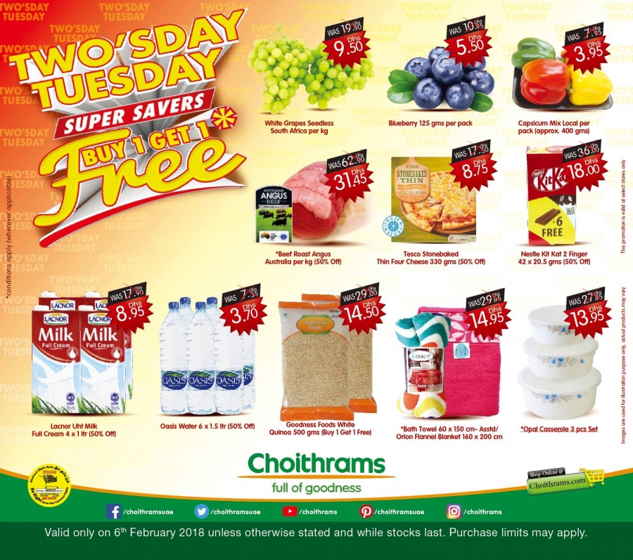 Choithrams Buy 1 Get 1 Free Offers