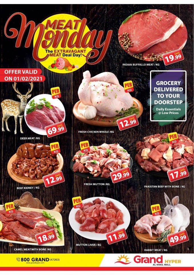 Grand Hyper Al Khail Mall Al Quoz Meat Monday Promotion