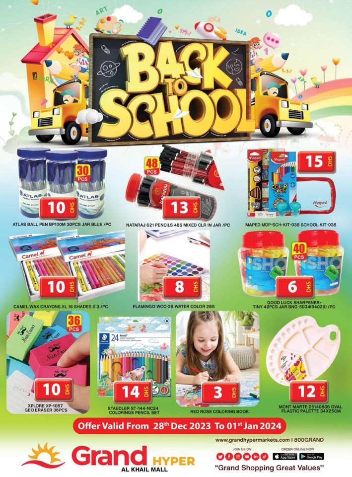 Grand Hyper Back To School Deal Flyer | Dubai Offers Today
