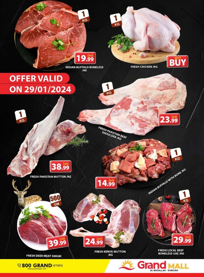 Grand Mall Sharjah Meat Deals 29 January 2024