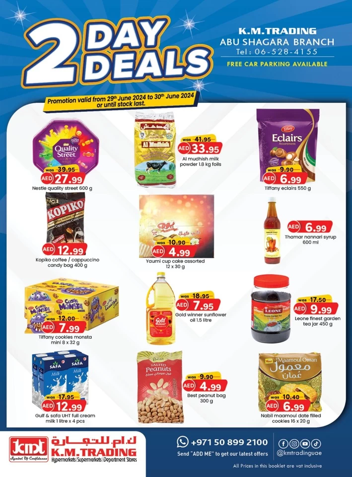 K M Trading Abu Shagara 2 Days Best Deal Flyer